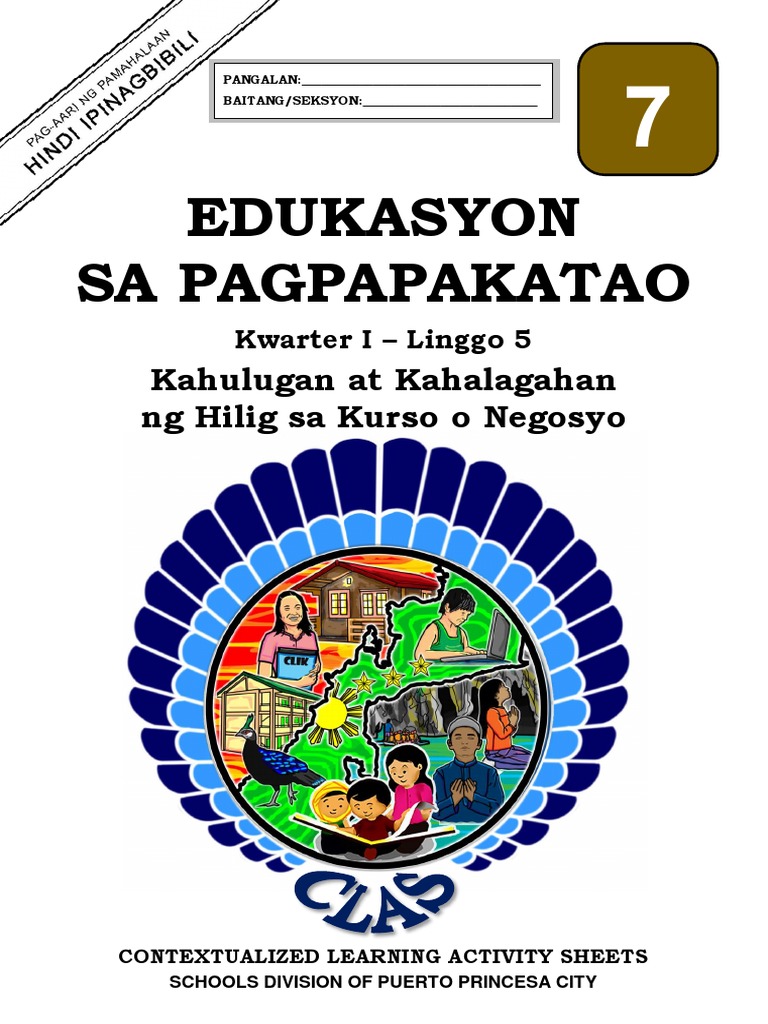 ESP7 - q1 - CLAS5 - Kahalagahan-Ng-Hilig-Sa-Kurso - RHEA ANN NAVILLA | PDF