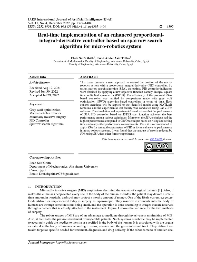 Real-Time Implementation of An Enhanced Proportional Integral-Derivative Controller Based On ...