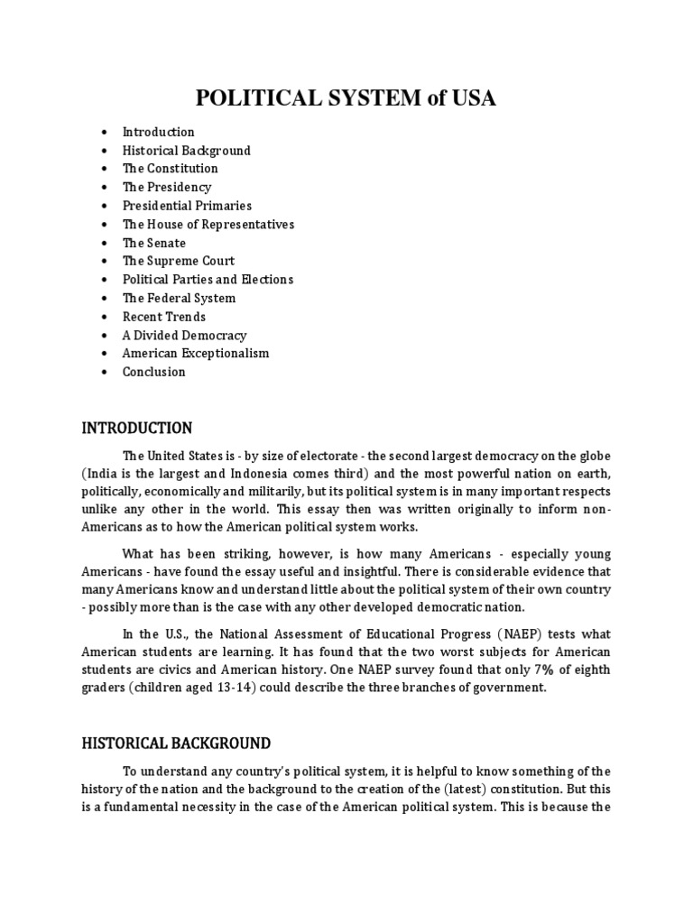 Overview of the U.S. Political System | PDF | United States House Of ...