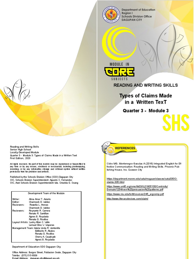 Final - SHS - Reading and Writing Skills - Q3 - Module 3 - Types of ... Final - SHS - Reading and Writing Skills - Q3 - Module 3 - Types of ...