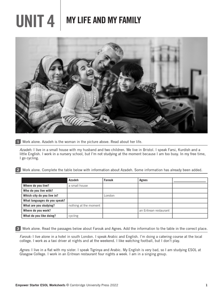 Empower Second Edition Starter Worksheets | PDF | Sleep