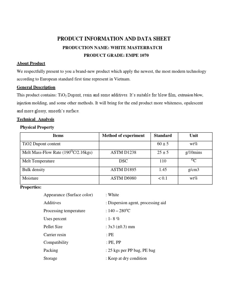 Data Sheet EMPE 1070 | PDF