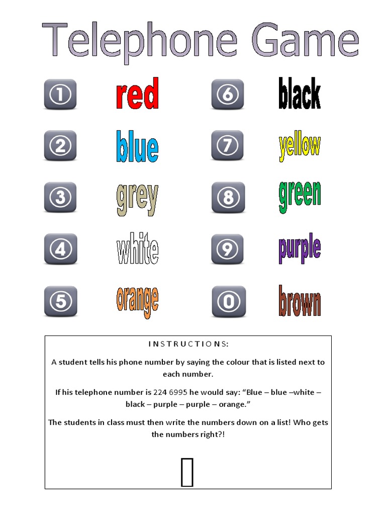 Telephone-Game-Dictate by Colors | PDF