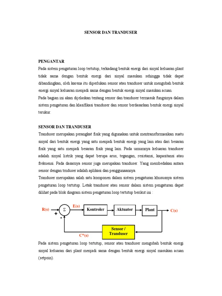 Materi Sensor Dan Tranduser | PDF