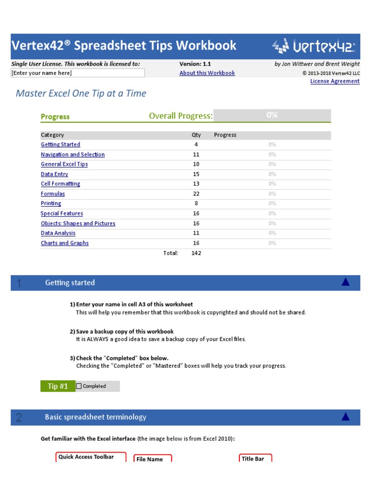 Tips Workbook | PDF | Microsoft Excel | Computer Keyboard