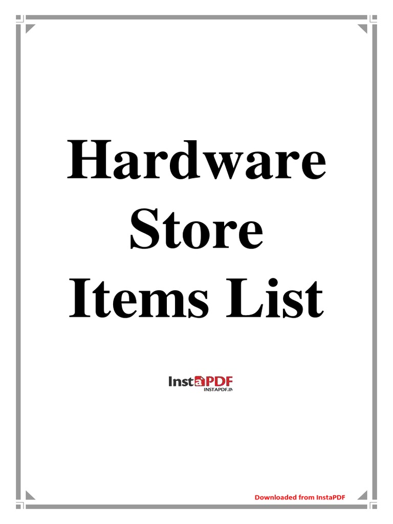 Instapdf - in Hardware Store Items List 835 | PDF | Fuse (Electrical) | Insulator (Electricity)