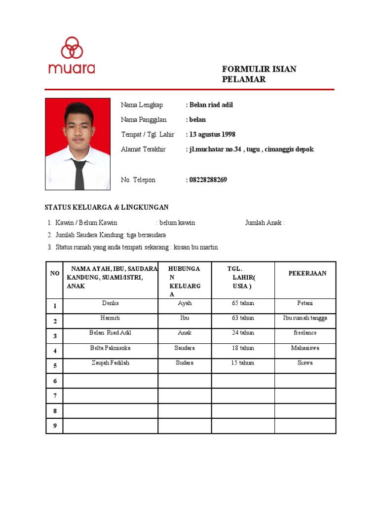 HR Interview Form Muara | PDF