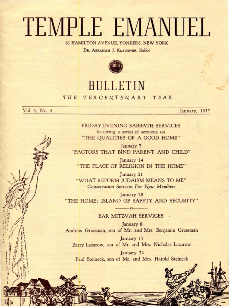 Temple Emanu-El January Bulletin | PDF | Religious Education | Religion ...
