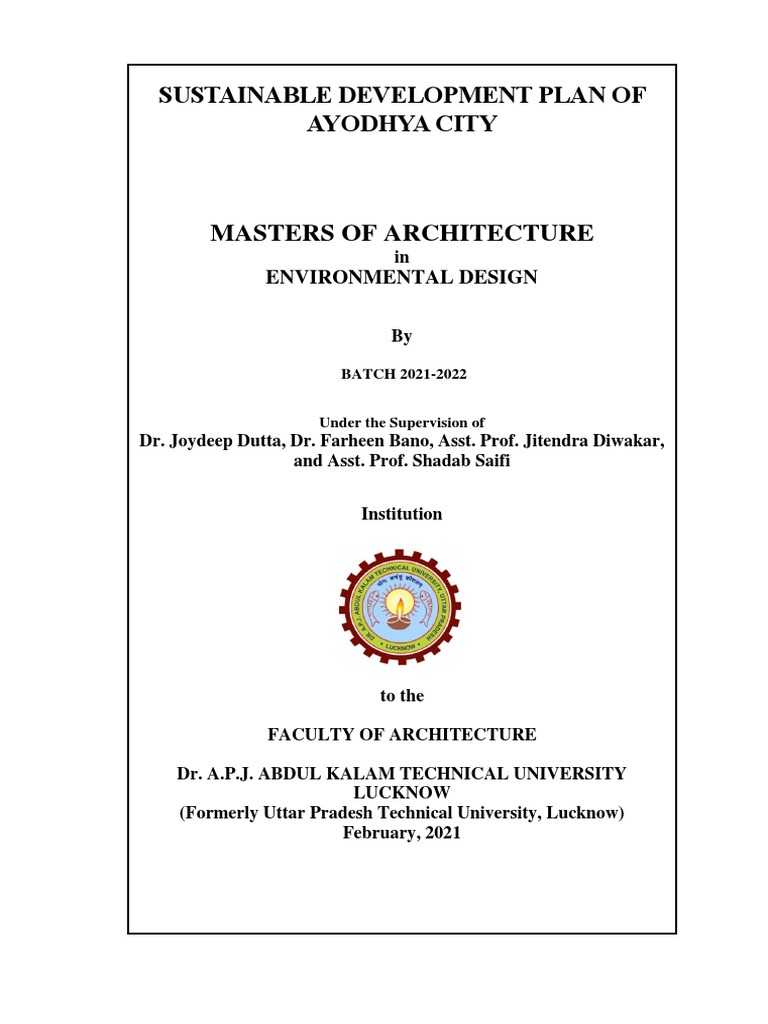 Ayodhya Sustainable Development Plan | PDF | Sewage Treatment | City