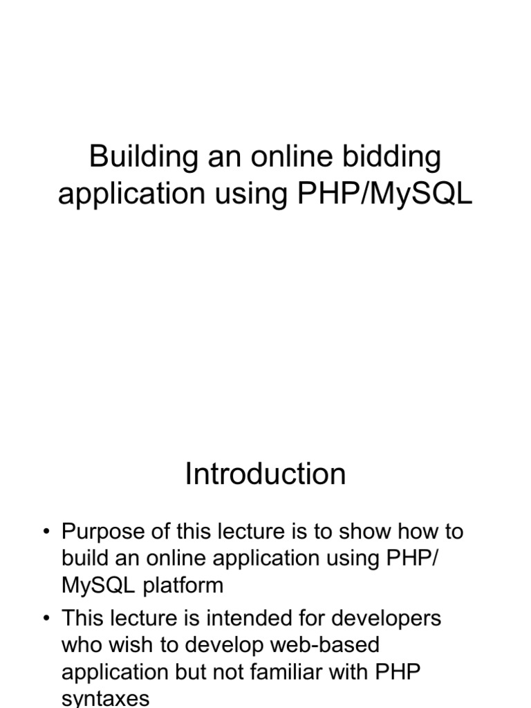 Building An Online Bidding Application Using PHP | PDF | Control Flow | Php