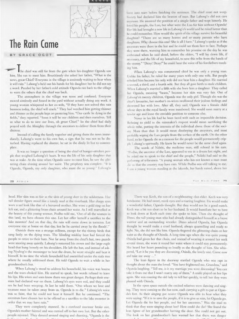 The Rain Came by Grace Ogot | Nature
