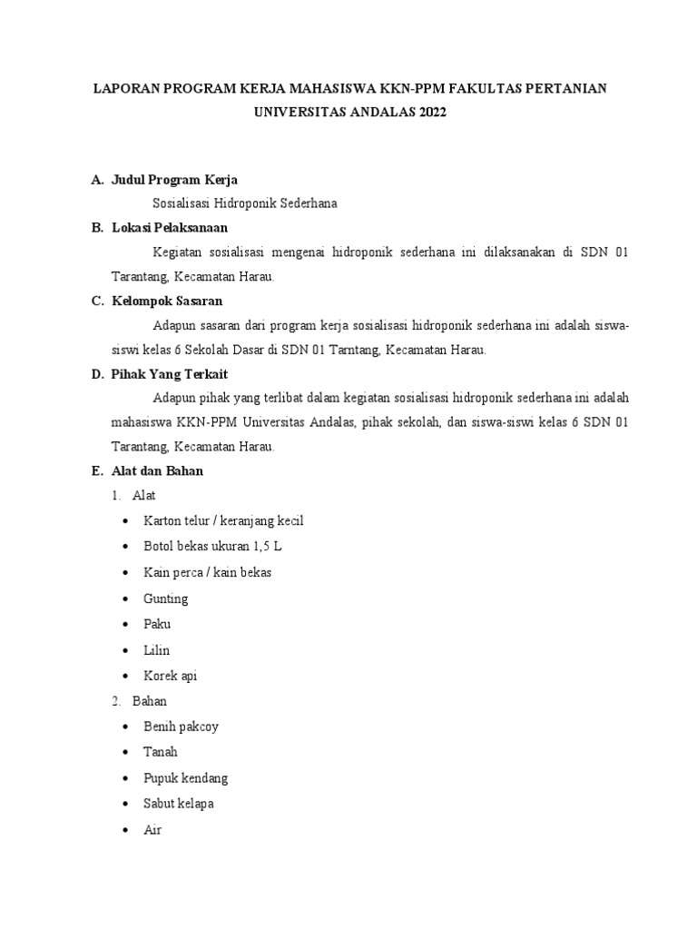 Laporan Proker | PDF