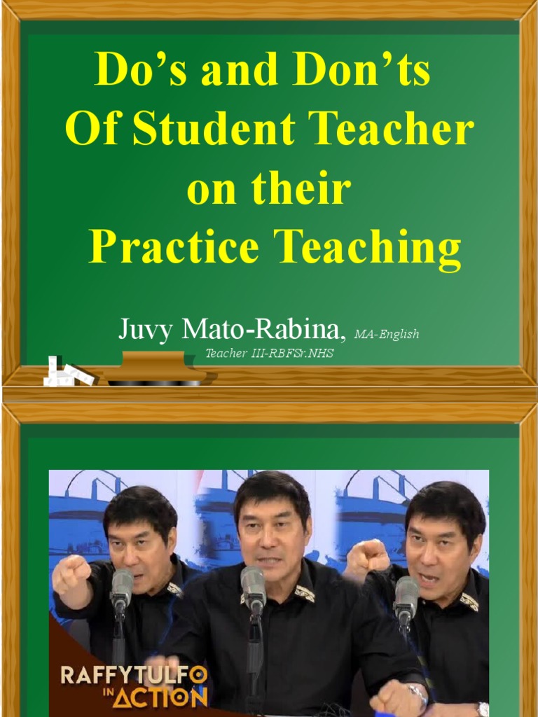 Do S And Dont S In Practice Teaching Pdf Teachers Lesson Plan
