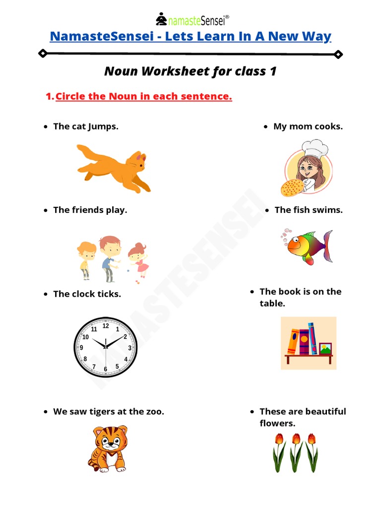 Class 1 Noun Worksheet Activities | PDF | Language Arts & Discipline