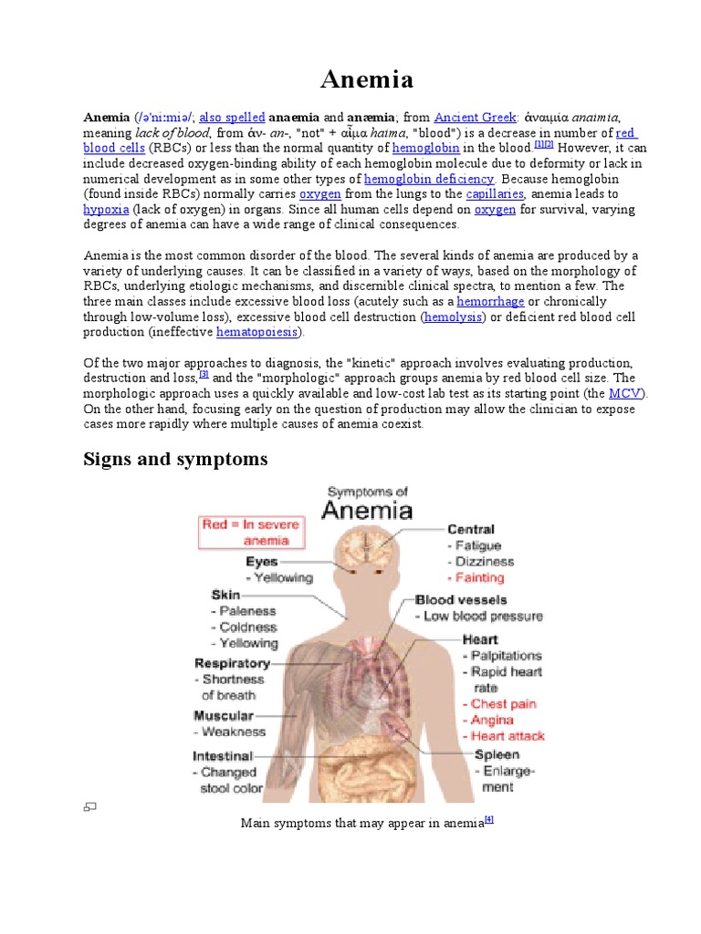 Anemia | PDF | Anemia | Diseases And Disorders