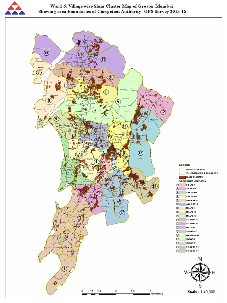 Mumbai Ward and Slum Cluster Map | PDF