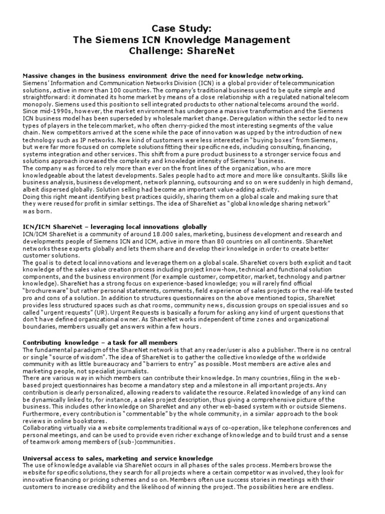 Siemens_case study | PDF | Sales | Telecommunications