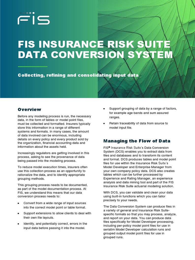 Insurance Risk Suite Data Conversion System | PDF | Insurance | Risk