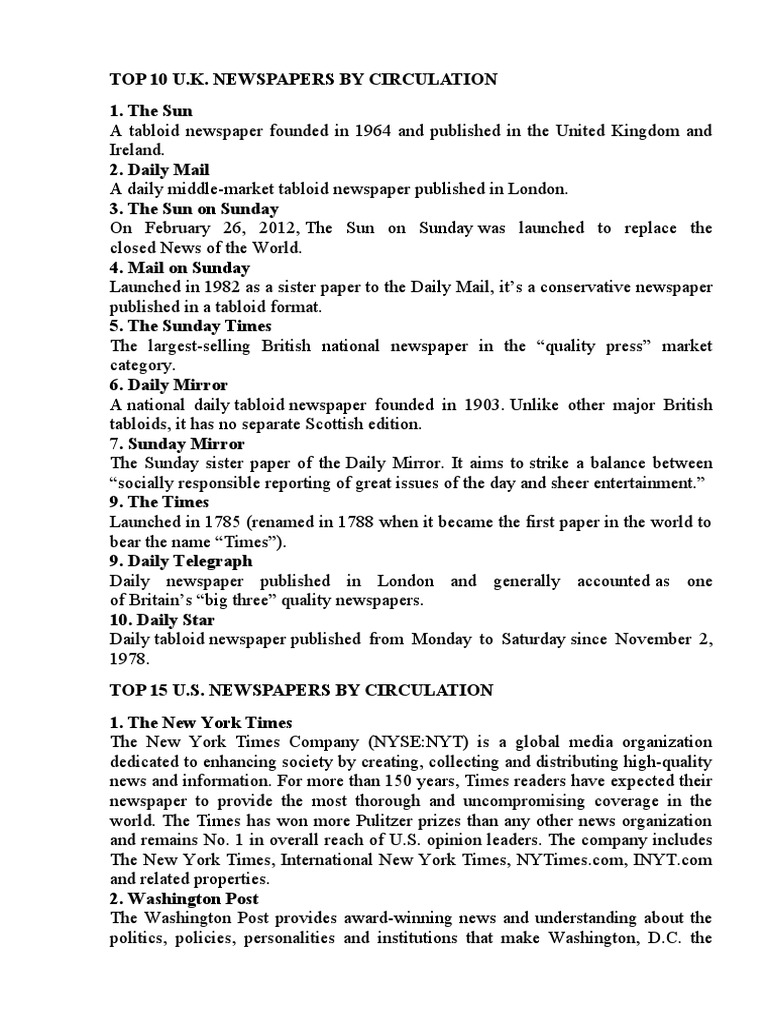 Newspapers | PDF | Newspapers | The New York Times