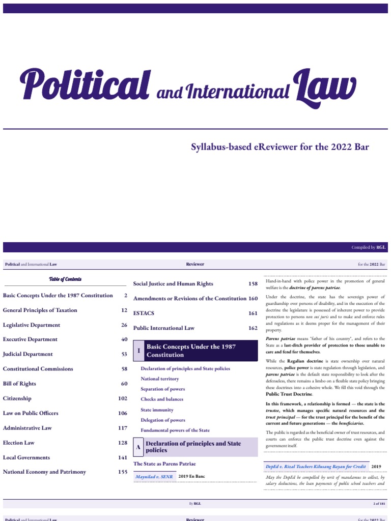 2022 Political Law Syllabus-Based eREVIEWER | PDF | Territorial Waters ...