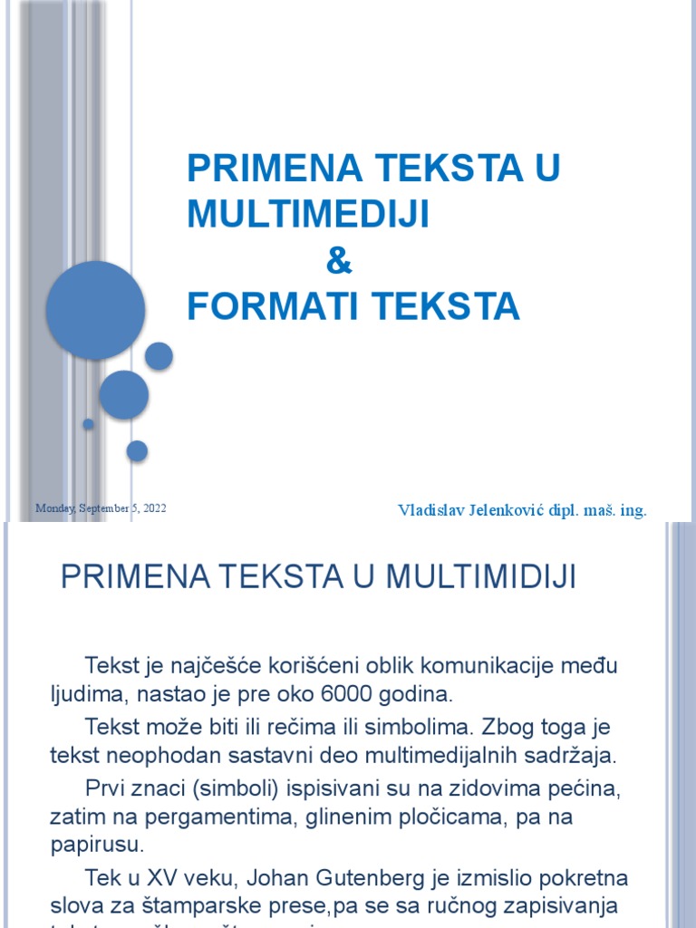 Primena Teksta U Multimediji | PDF