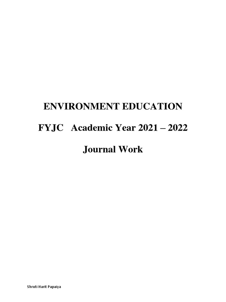 Environment Education Journal 2021-22 | PDF | Deforestation | United ...