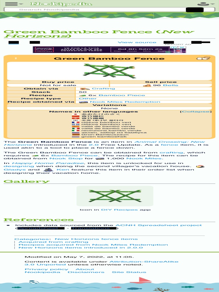 ACNH Green Bamboo Fence Guide | PDF | Software | Computing