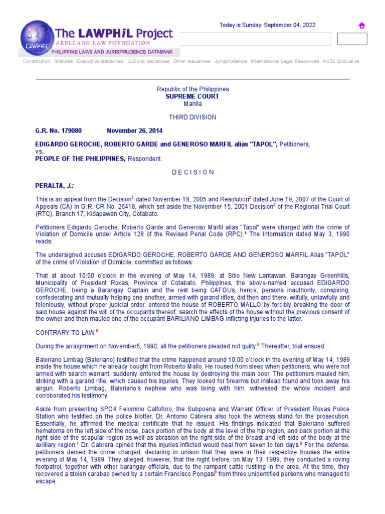 A Ruling on Violation of Domicile and the Modification of Sentencing ...