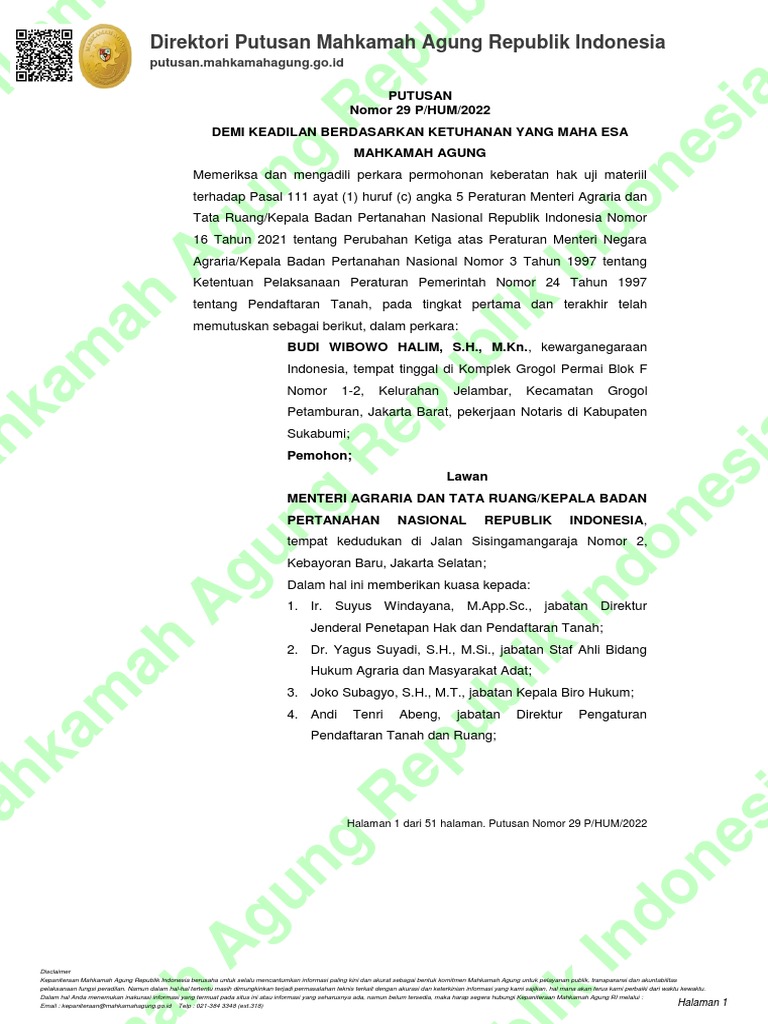 Uji Materiil Permen ATR/BPN 16/2021 | PDF