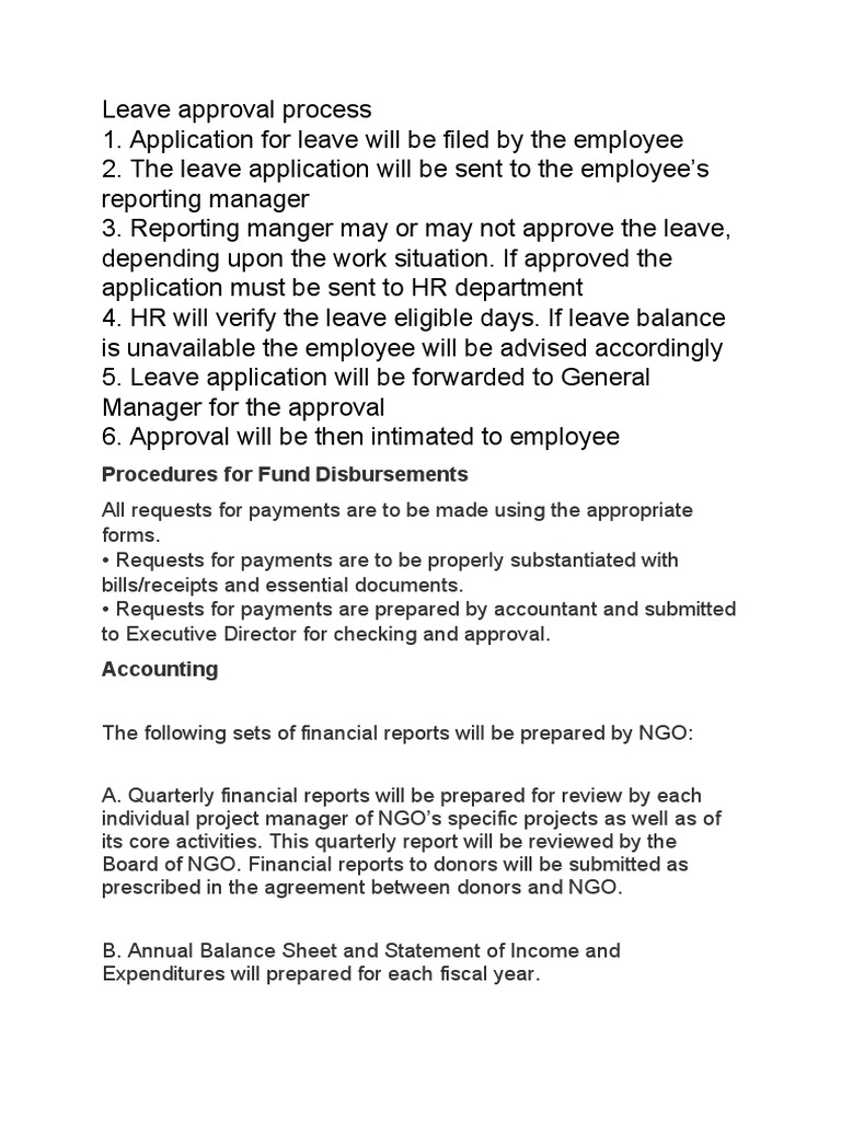 Leave Approval Process | PDF | Financial Statement | Receipt