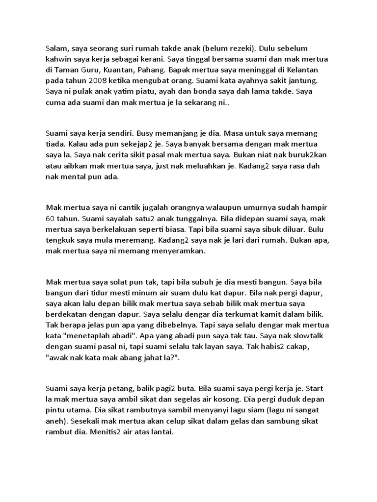 Kisah Seram (Rasukan Mak Mertua) | PDF