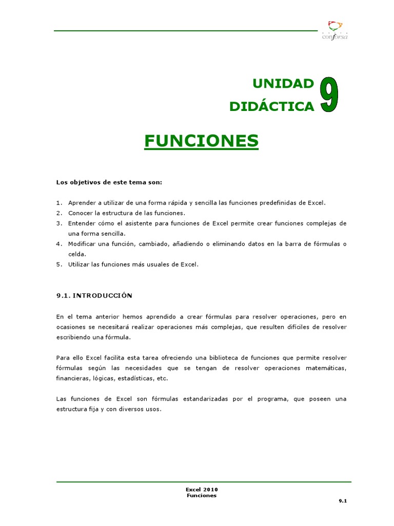 Funciones en Excel: Conceptos básicos y uso del asistente | PDF ... Funciones en Excel: Conceptos básicos y uso del asistente | PDF ...