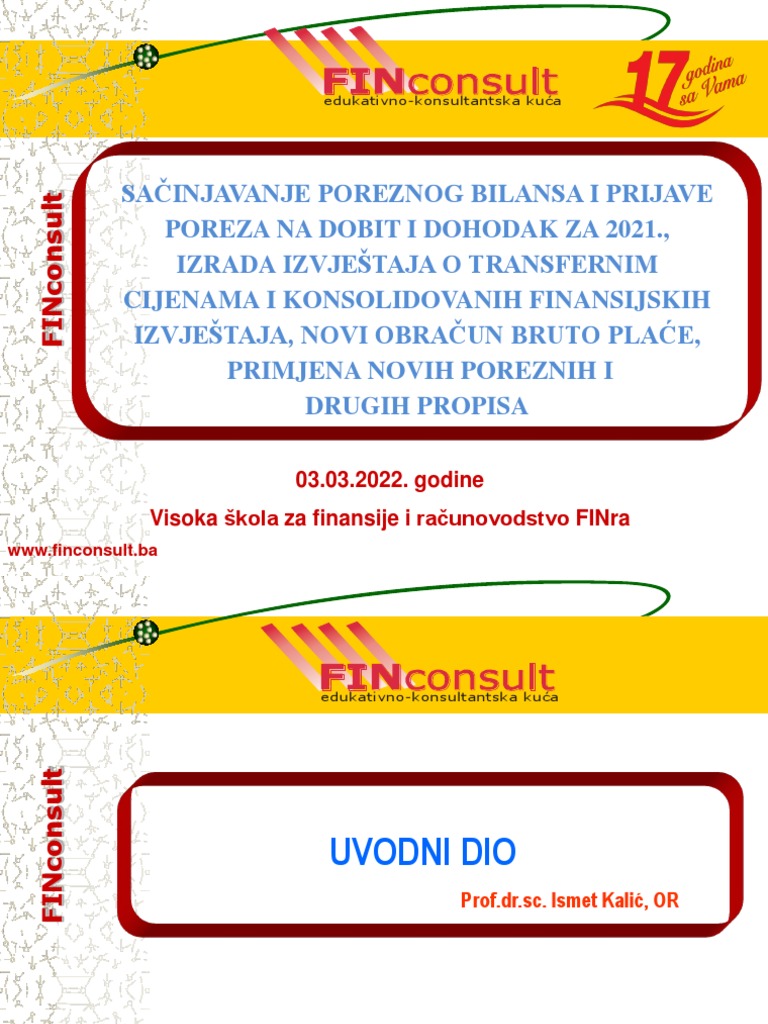 Prezentacija - Uvodni Dio Ismet Kalic Seminar KPE Mart 2022 | PDF