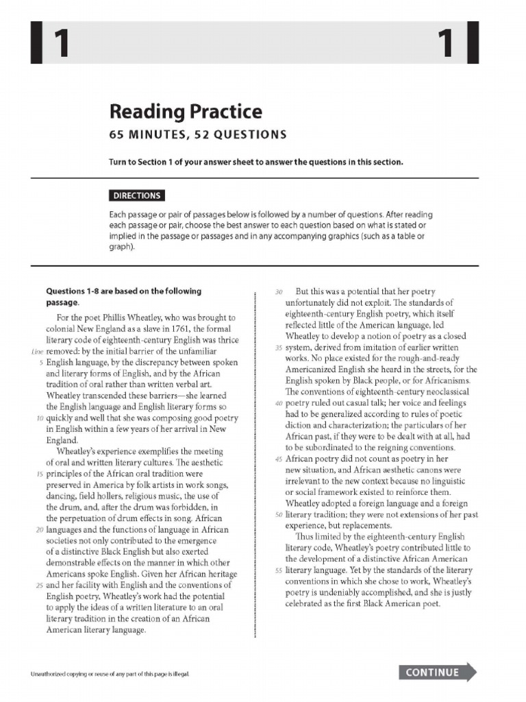 Reading Practice 3 Student Handout | PDF