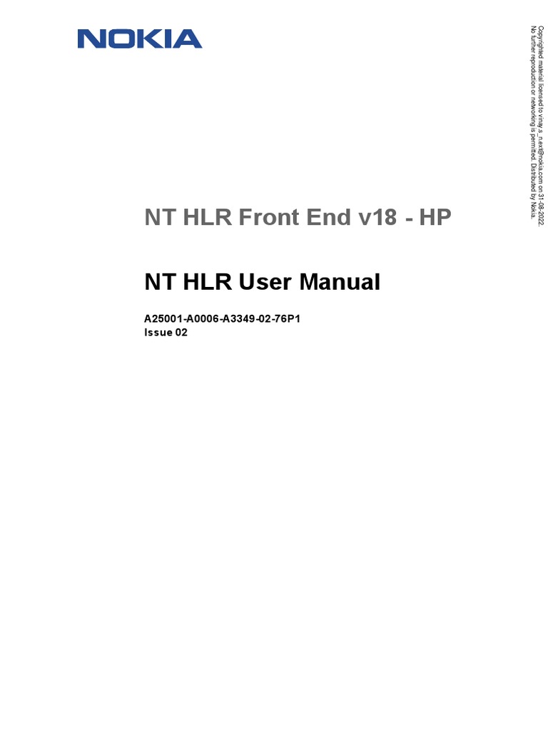 NT HLR User Manual | PDF | Communication | Information Technology Management