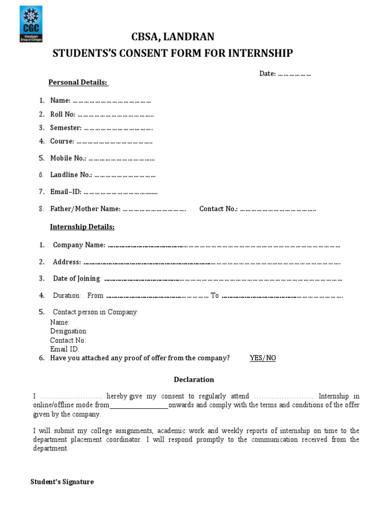 Student Consent Form | PDF