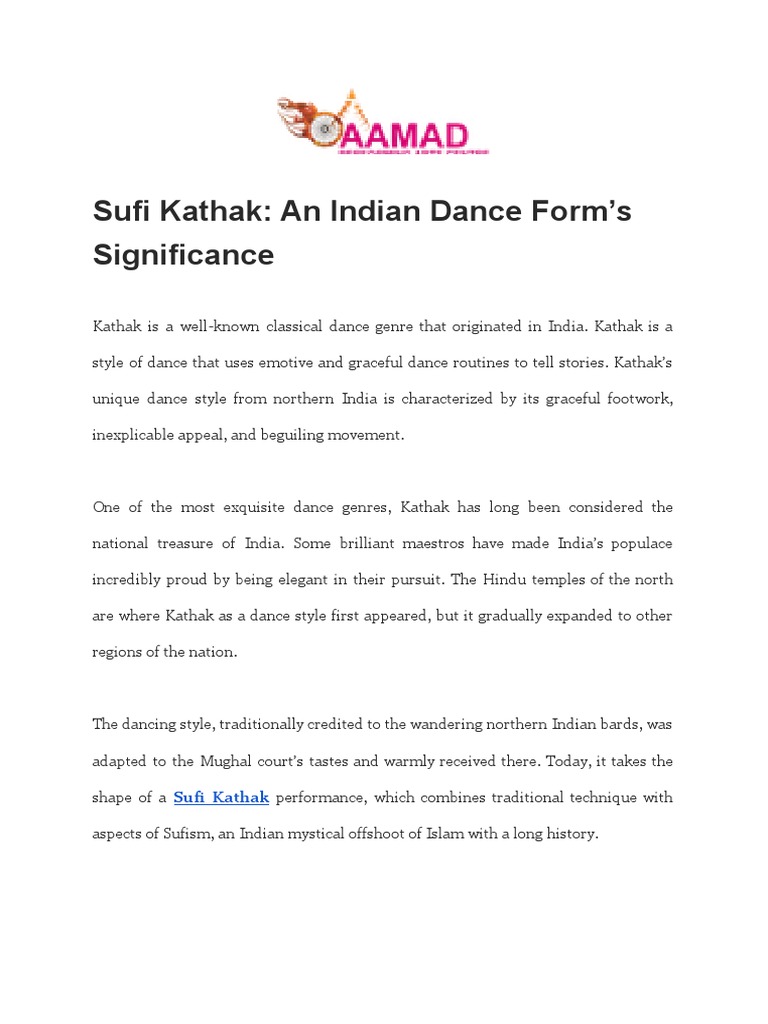 Sufi Kathak: An Indian Dance Form's Significance | PDF | Dances