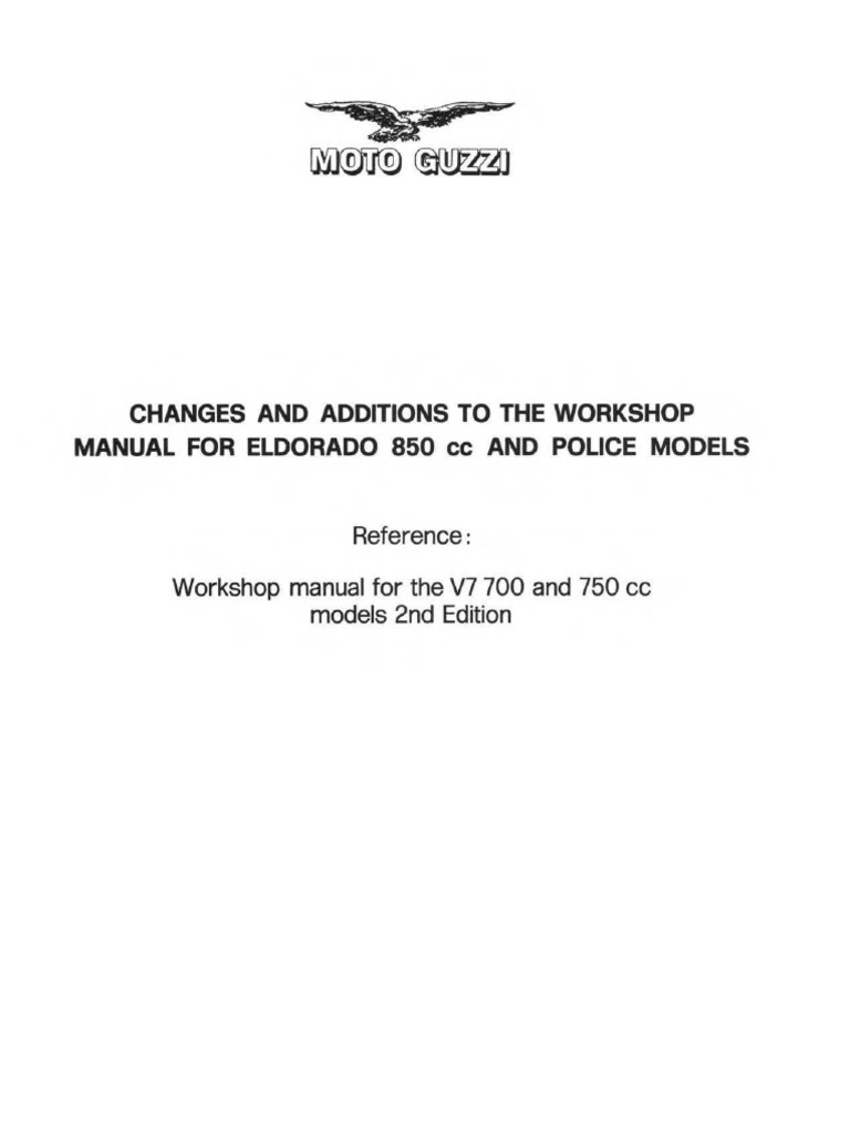 Workshop Manual 850 Supplement | PDF | Carburetor | Ignition System