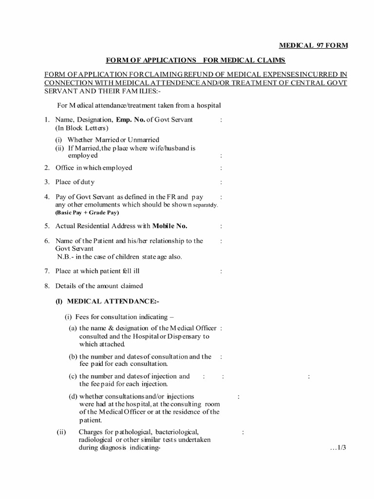 Med Form 1997 (For AMA Beneficiary) | PDF