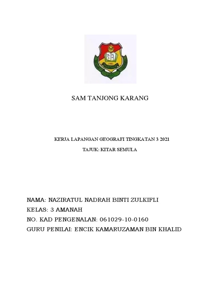 KERJA LAPANGAN GEOGRAF1 Form 3 2021 | PDF