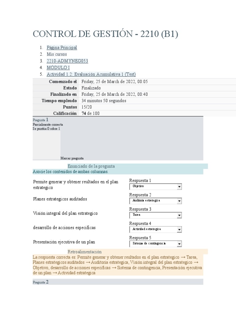 Epe 1 Control de Gestion | PDF | Presupuesto | Realimentación