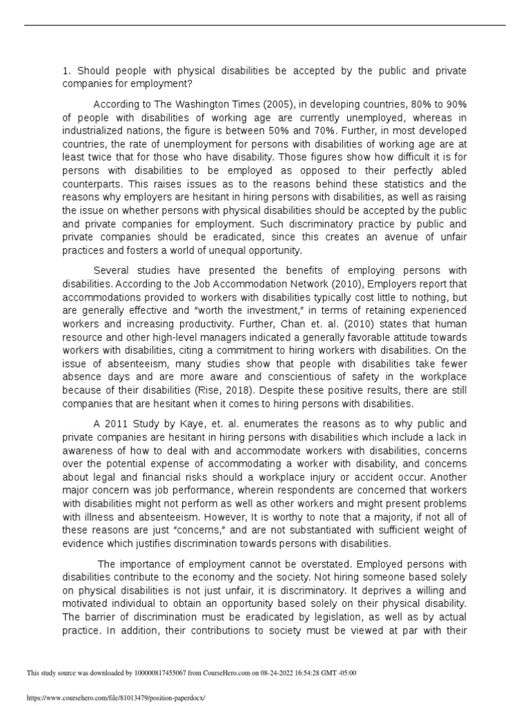 Position Paper | PDF | Poverty | Poverty & Homelessness