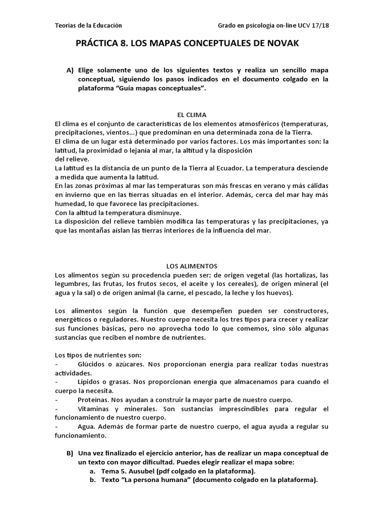 Práctica 8. Los Mapas Conceptuales de Novak | PDF | Clima | Naturaleza