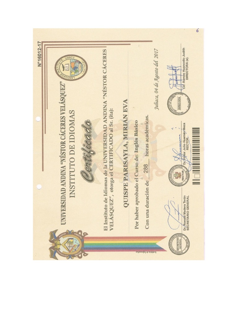 certificado ingles | PDF