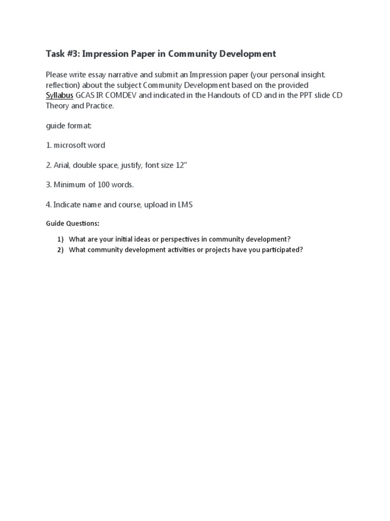 Task #3 Impression Paper | PDF