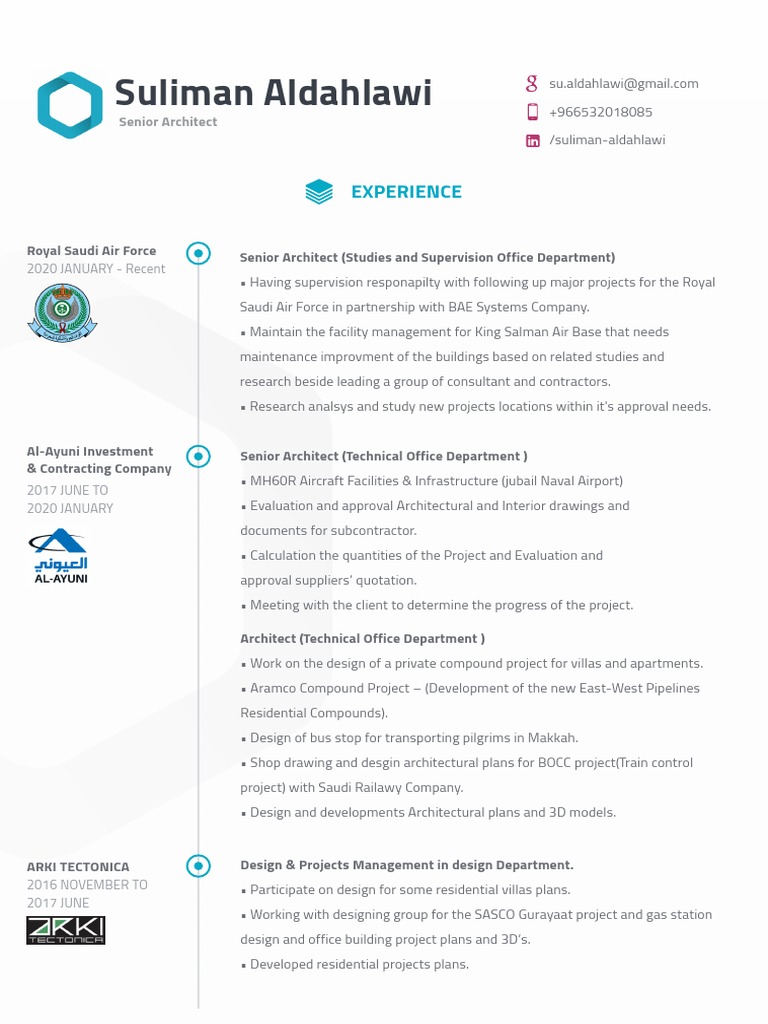 Suliman Aldahlawi CV | PDF | Architect | Economic Sectors