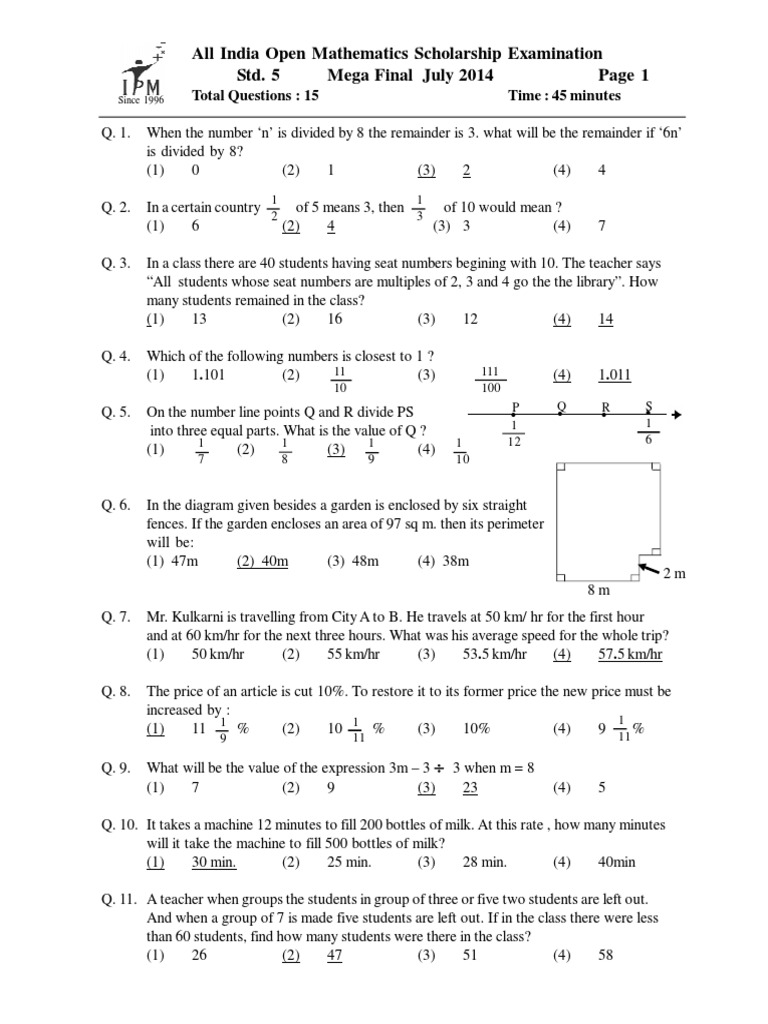 IPM Mega Final 5th 2014 | PDF | Mathematics