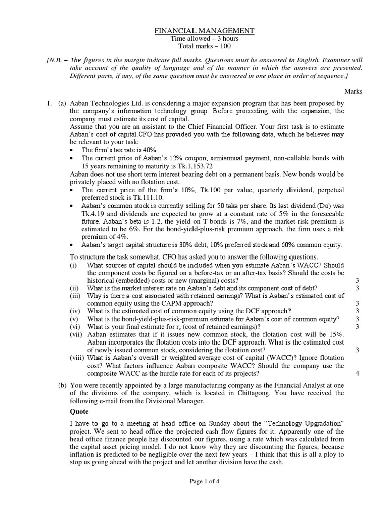 AL Financial Management May Jun 2016 | PDF | Swap (Finance) | Futures ...