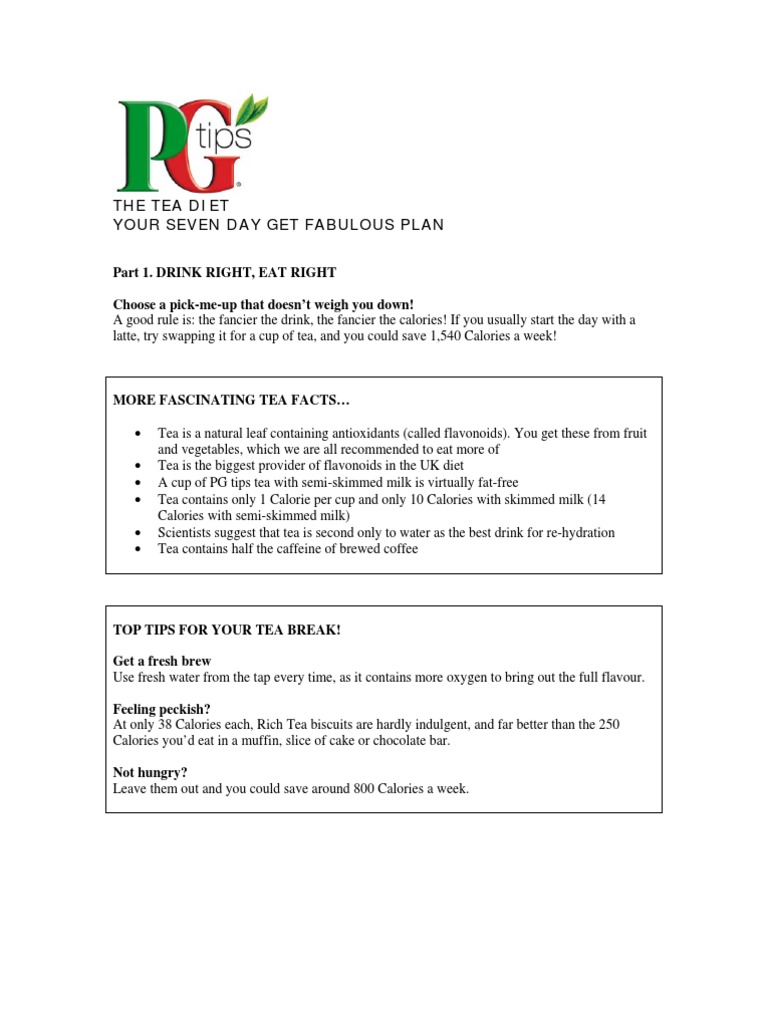 The Tea Diet Your Seven Day Get Fabulous Plan | PDF | Salad | Food And ...