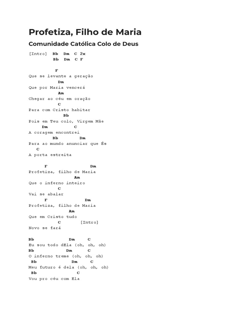 Profetiza, Filho de Maria | PDF